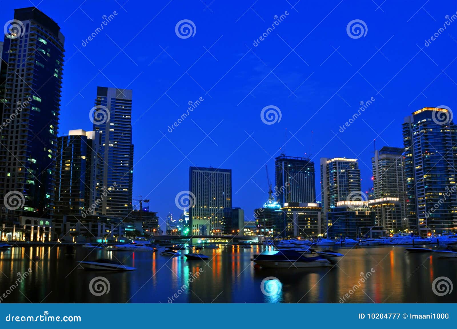 Dubai City Scape Night Scene 6 Stock Image - Image of blue, arab: 10204777