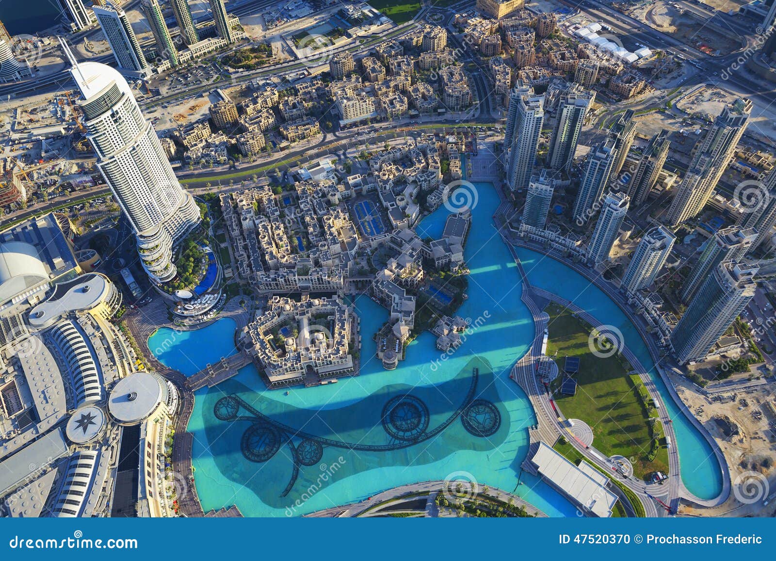 Dubai, UAE. City Skyline At Dusk, Aerial View Stock Image ...