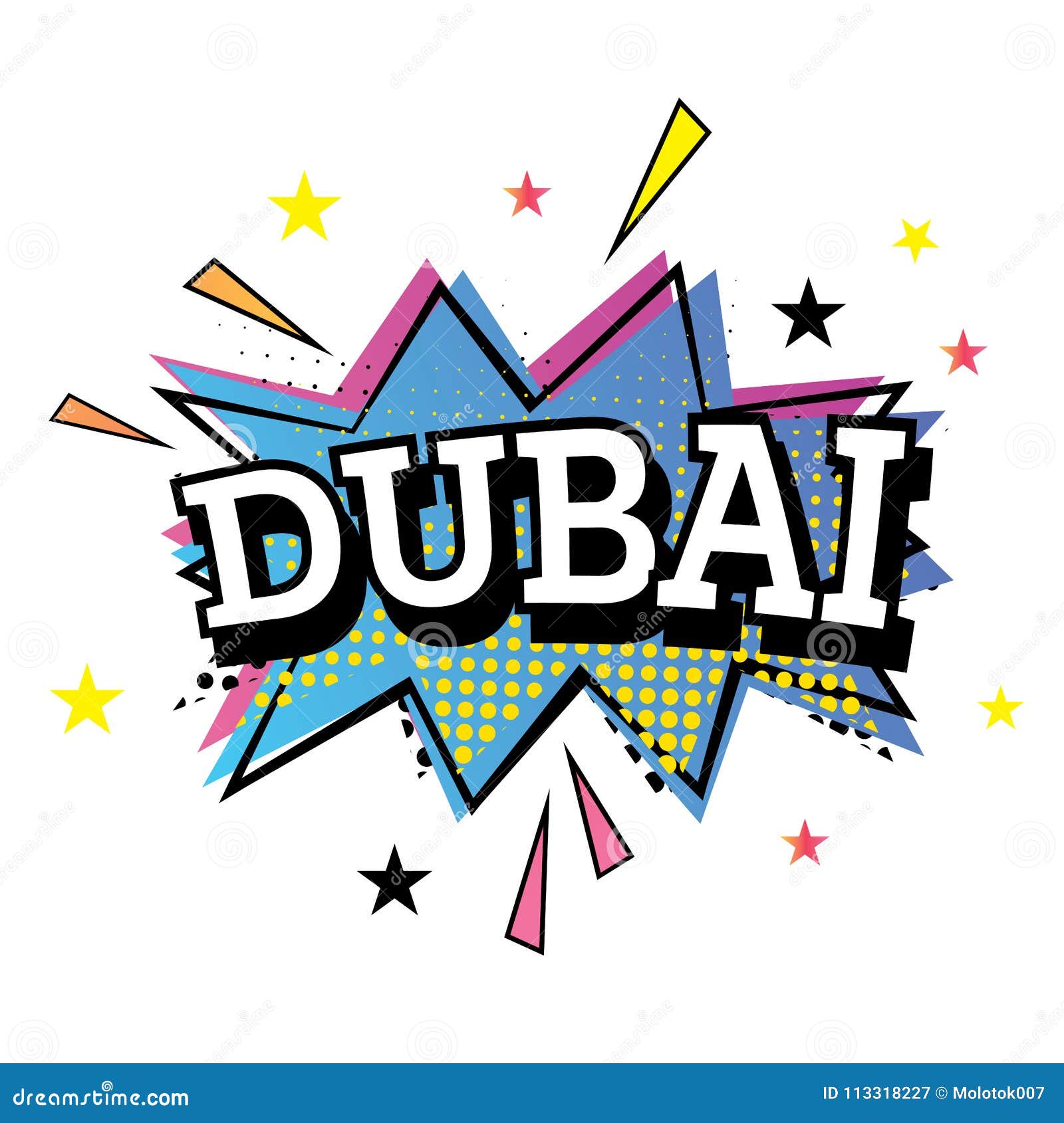 Dubai Comic Text in Pop Art Style. Stock Vector - Illustration of city ...