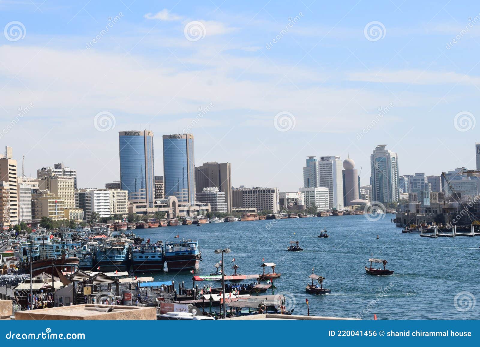 Dubai creek harbour deira stock photo. Image of river - 220041456