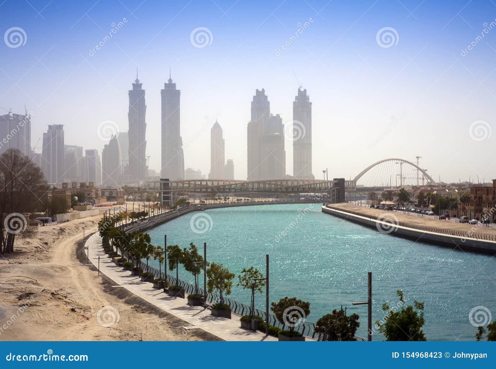 Dubai Creek River and Tolerance Bridge Stock Image - Image of 2020 ...