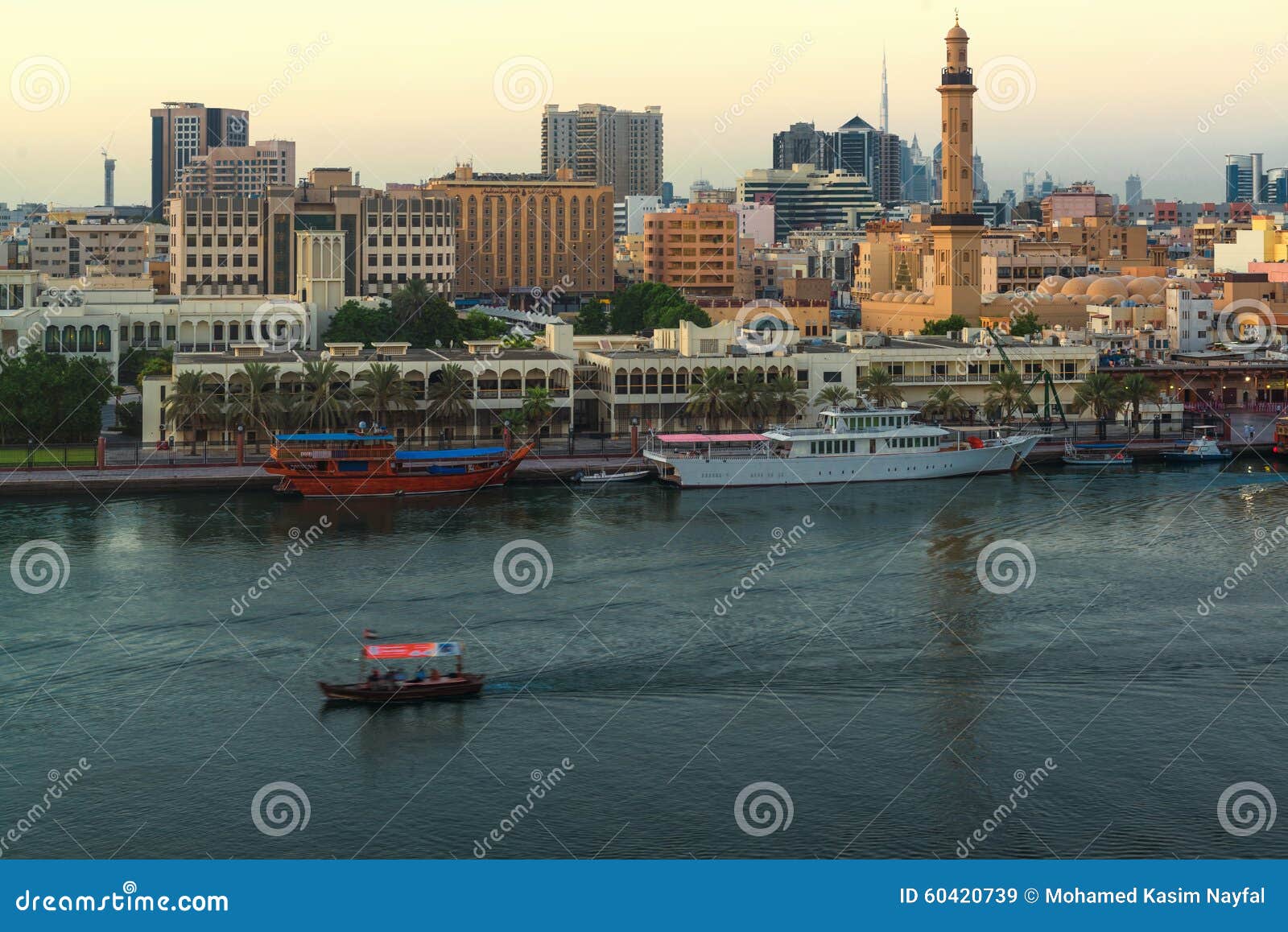 Dubai Creek stock image. Image of arabesque, boat, arab - 60420739
