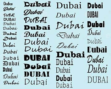 Dubai Different Font Style Vector Stock Vector - Illustration of dubai ...