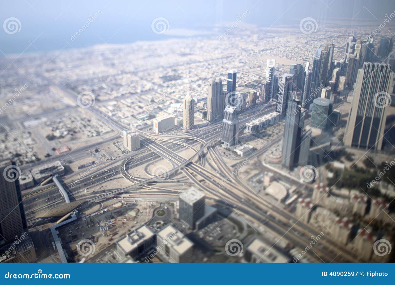 Dubai Downtown Beautiful City View Stock Image - Image of ground, blue ...