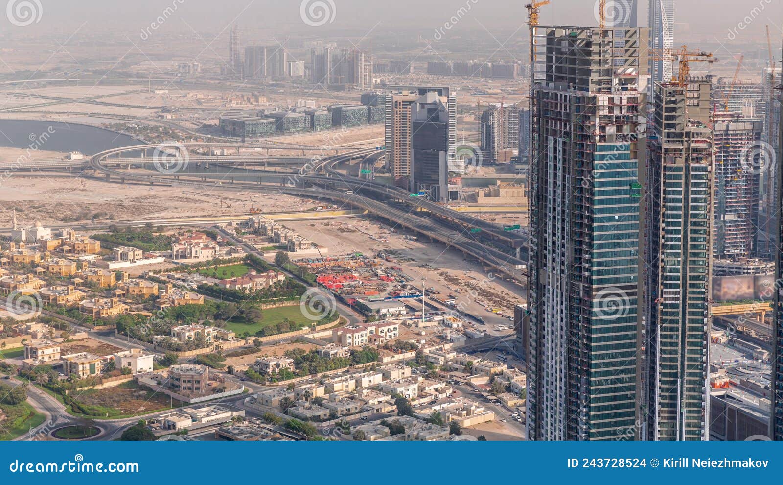 Dubai Downtown with Large-scale Construction of a Residential Complex ...