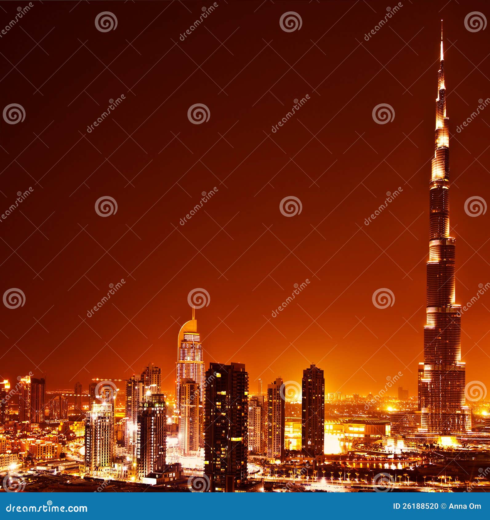 Dubai downtown on sunset stock photo. Image of arab, high - 26188520