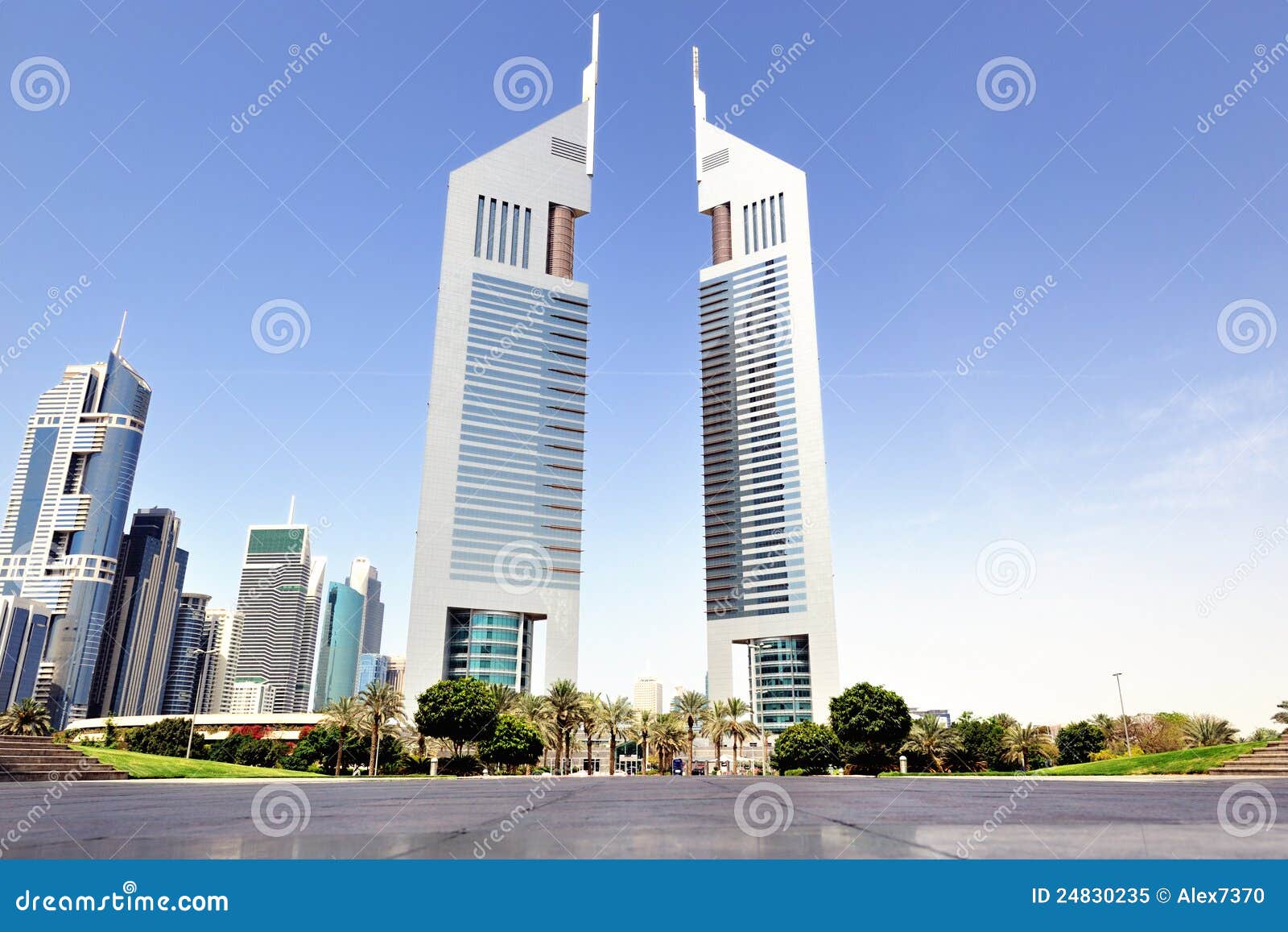 Dubai. Emirates Towers stock image. Image of downtown - 24830235