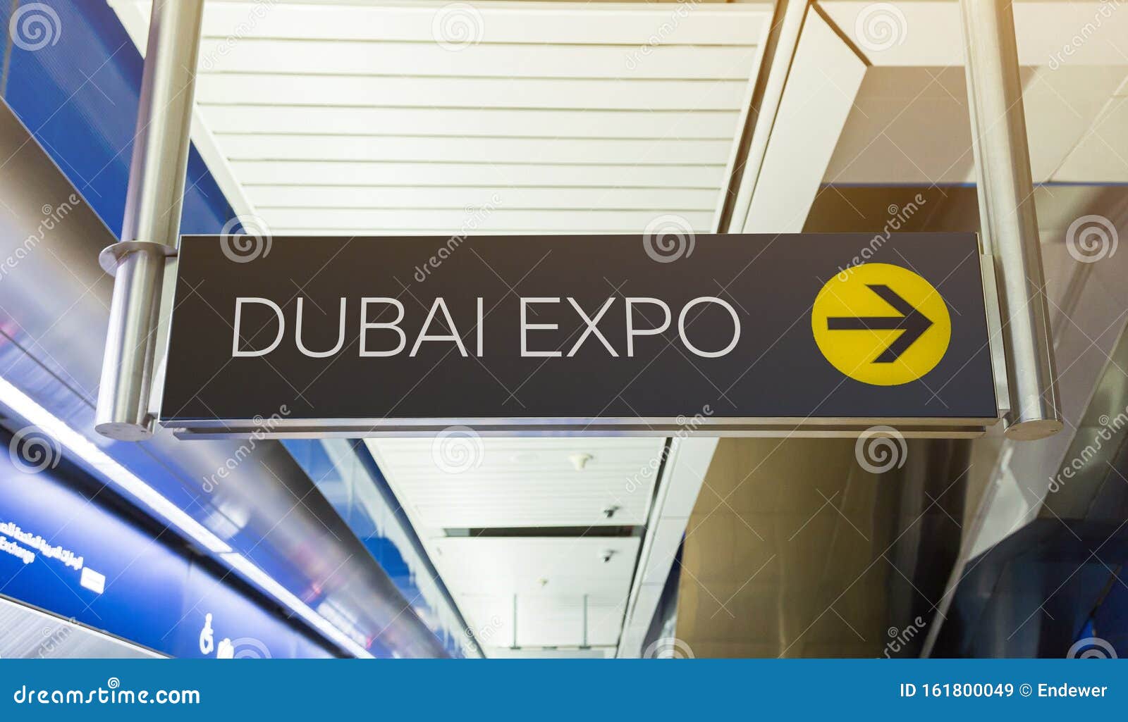 Dubai Expo 2020. Pointer At The Metro Station. Station Name And Exit ...