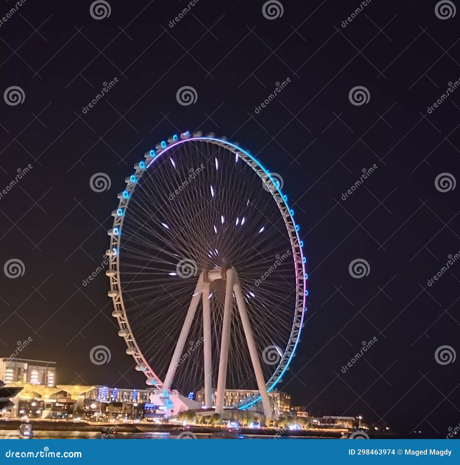 Dubai Eye NIght Time View so Perfect Editorial Stock Image - Image of ...