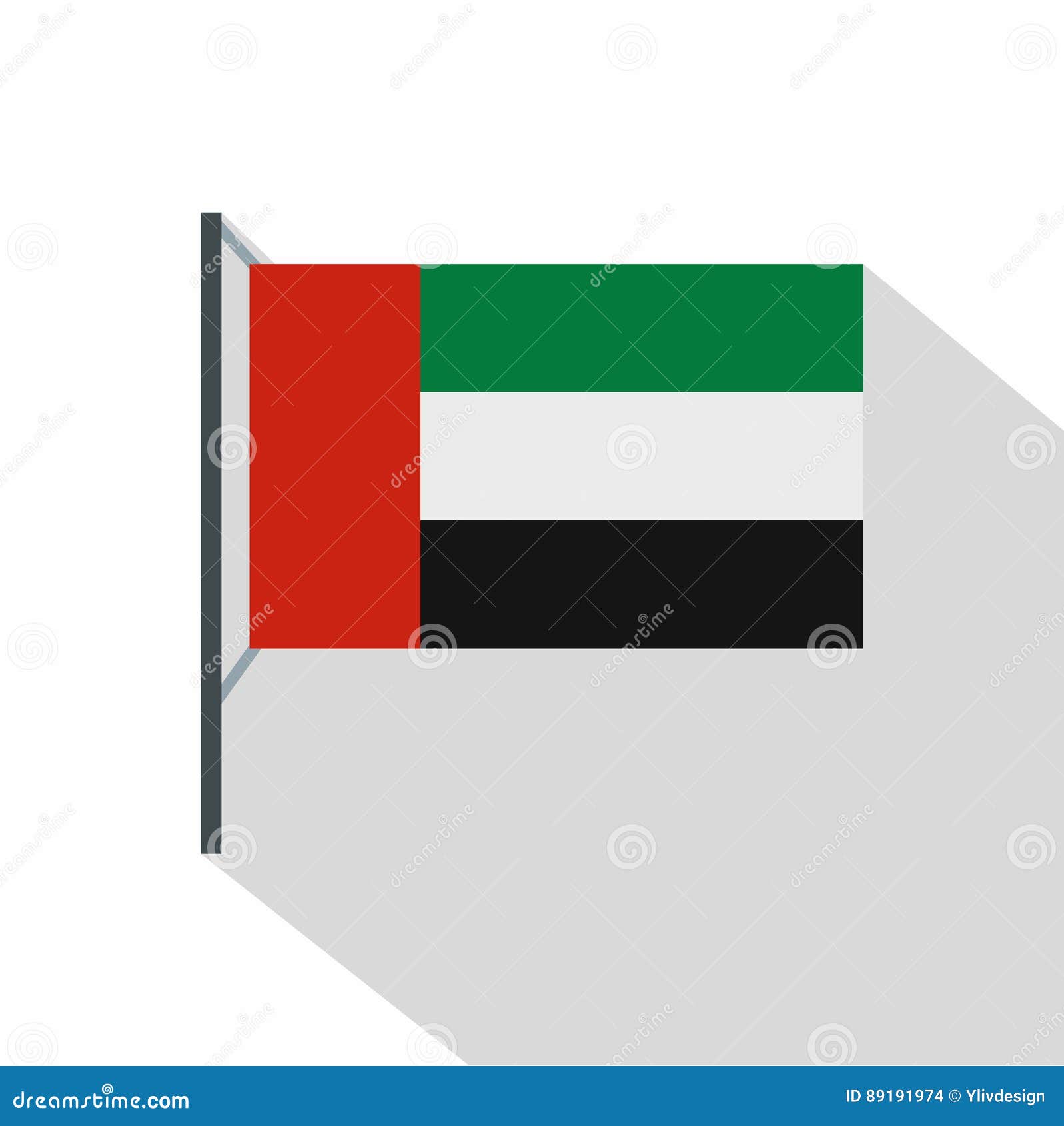 Dubai Flag Icon, Flat Style Stock Vector - Illustration of asia, arab ...