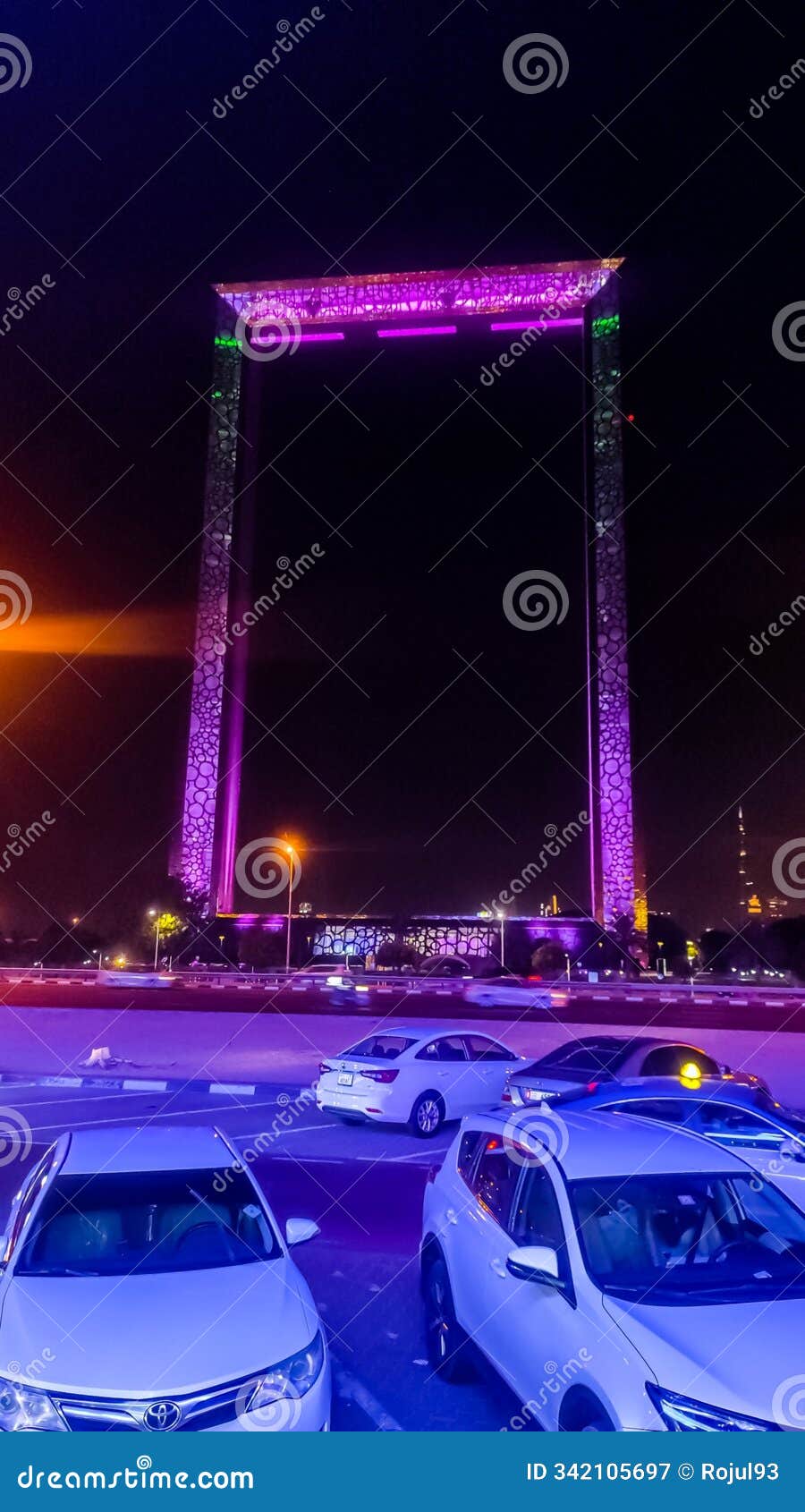 Dubai Frame Ornamental Golden Facade, Architectural Landmark Of Dubai ...