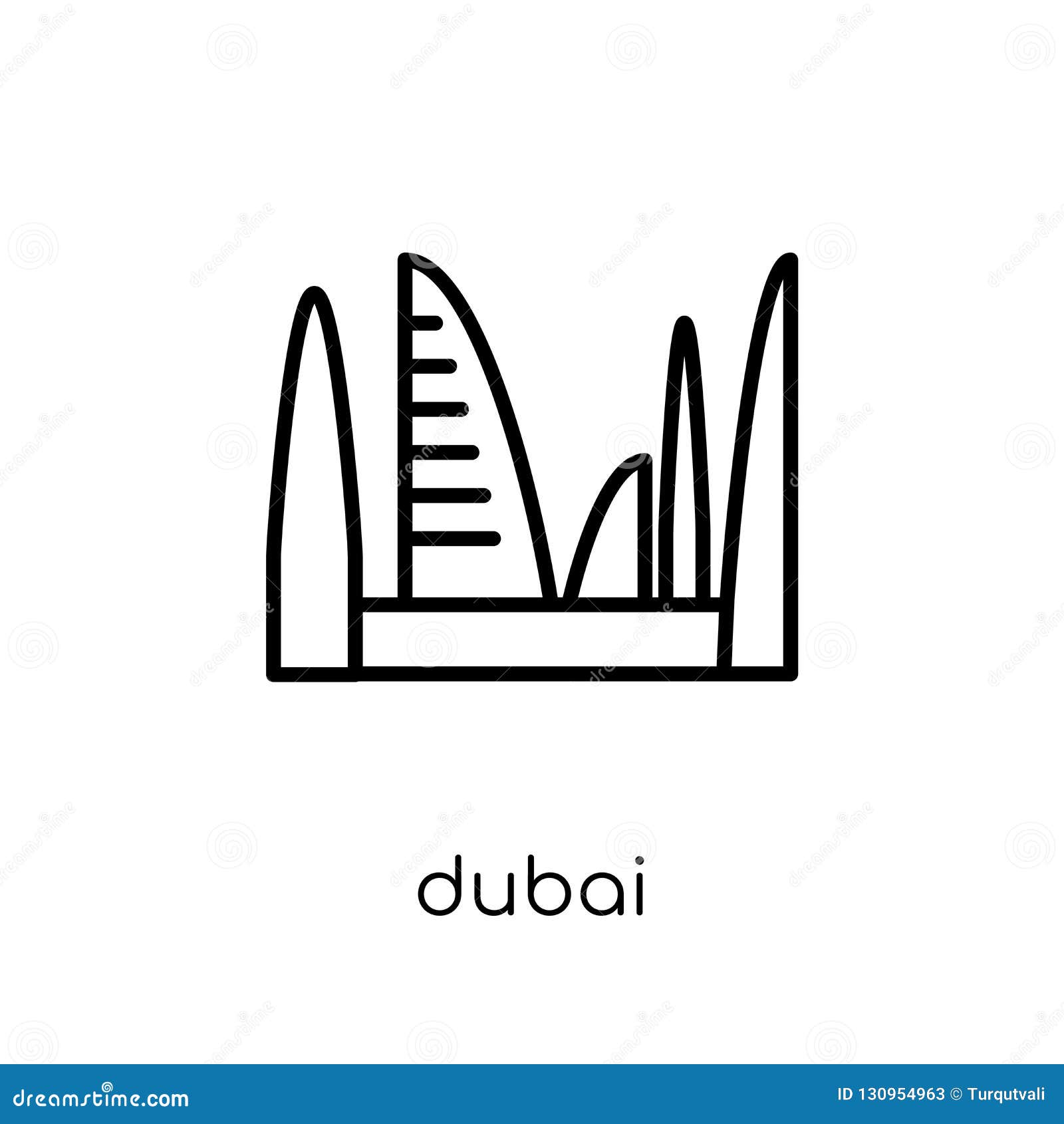 Dubai Icon. Trendy Modern Flat Linear Vector Dubai Icon on White Stock ...