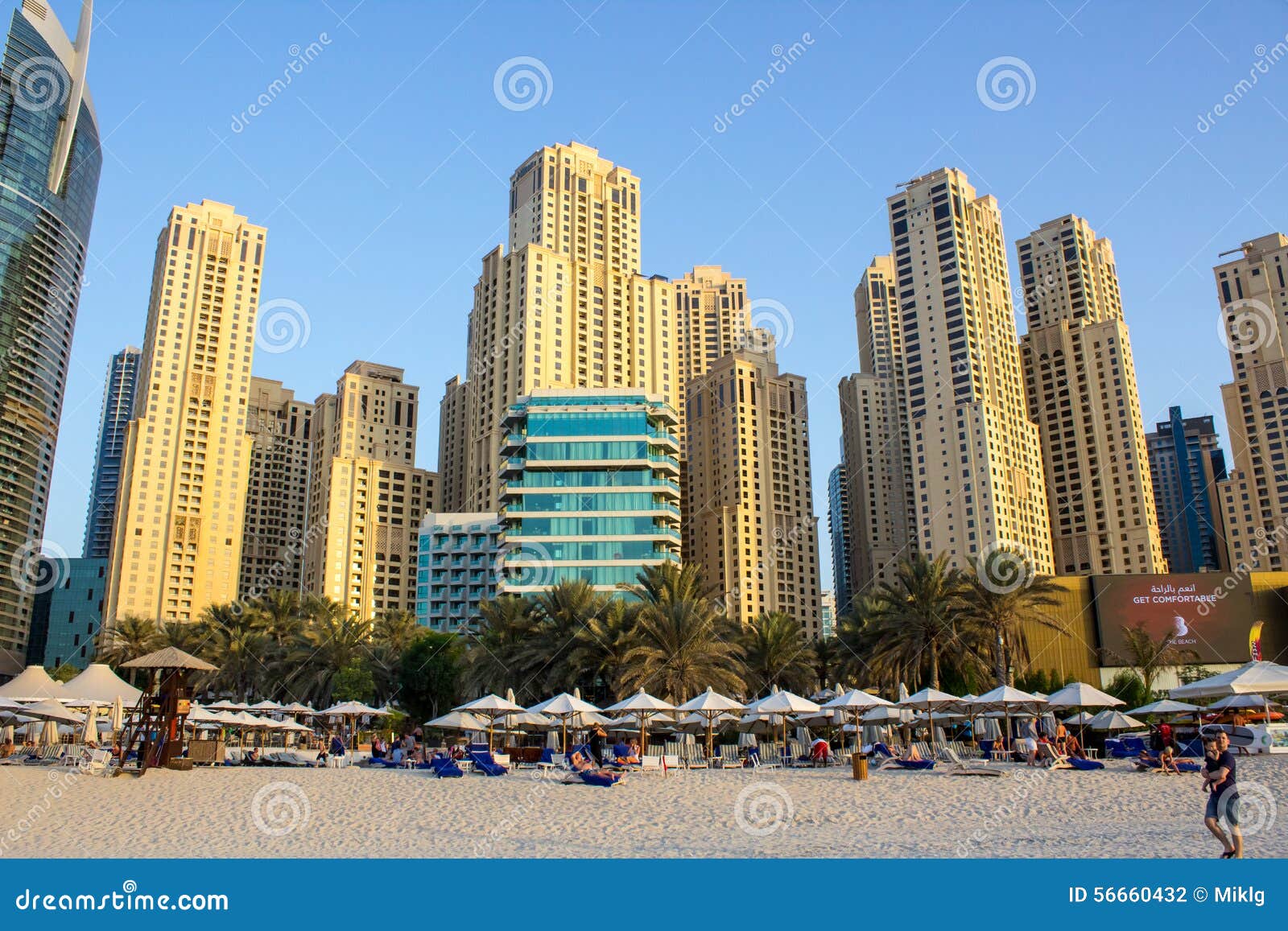 Dubai marina beach view editorial photography. Image of emirates - 56660432