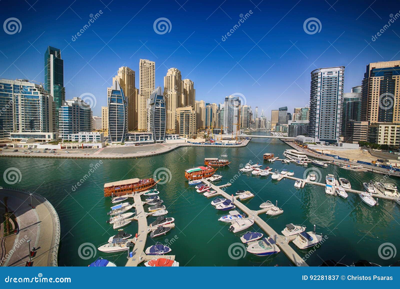 Dubai Marina view editorial photography. Image of water - 92281837