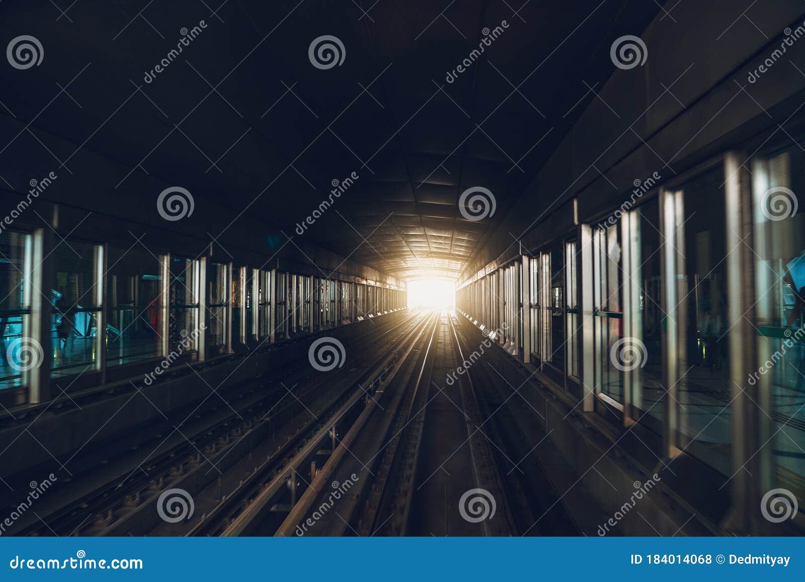 Dubai Metro Inside, Subway Station Platform, View from Train, Corridor ...