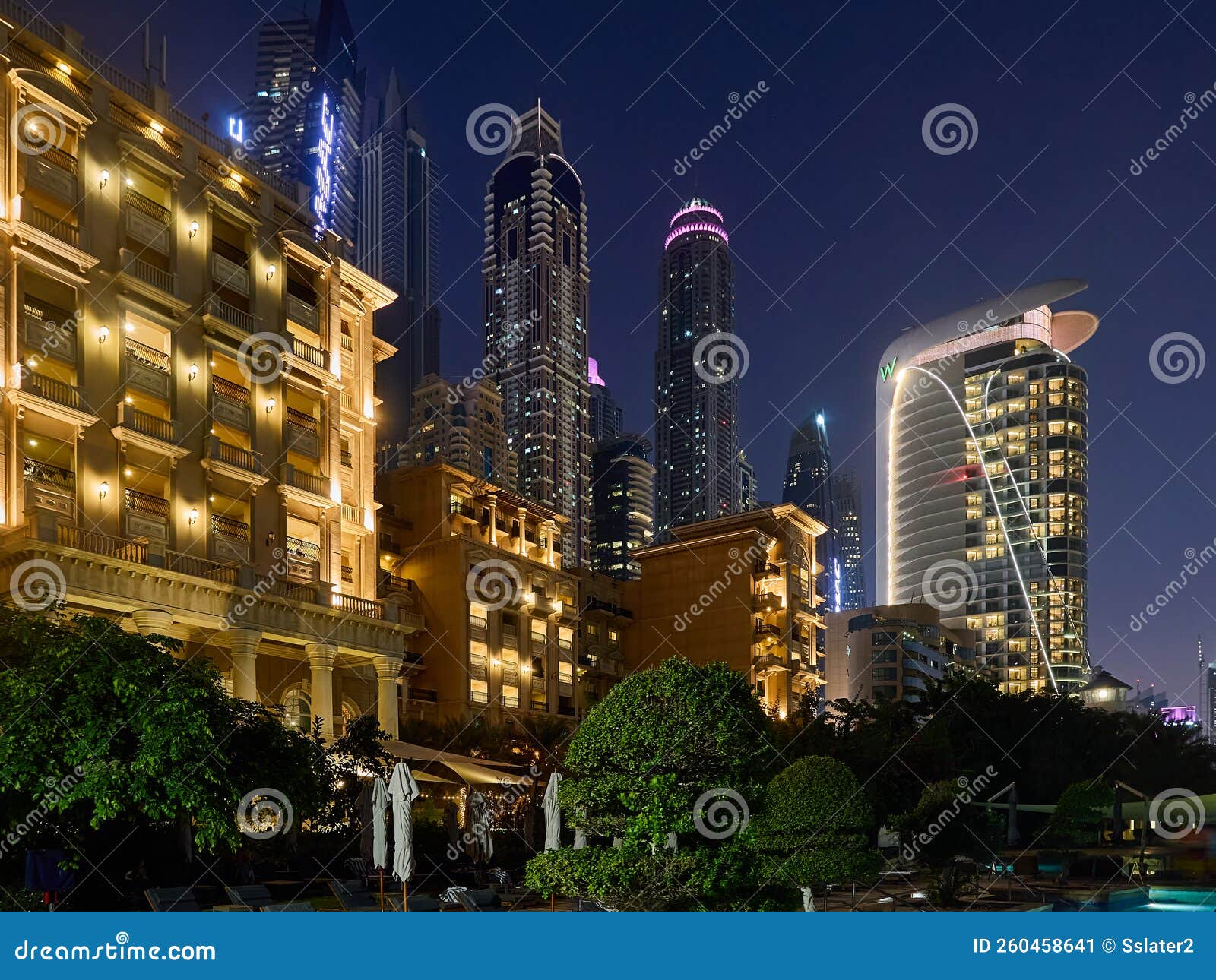 Dubai - Modern Architecture at Night Editorial Photo - Image of arab ...