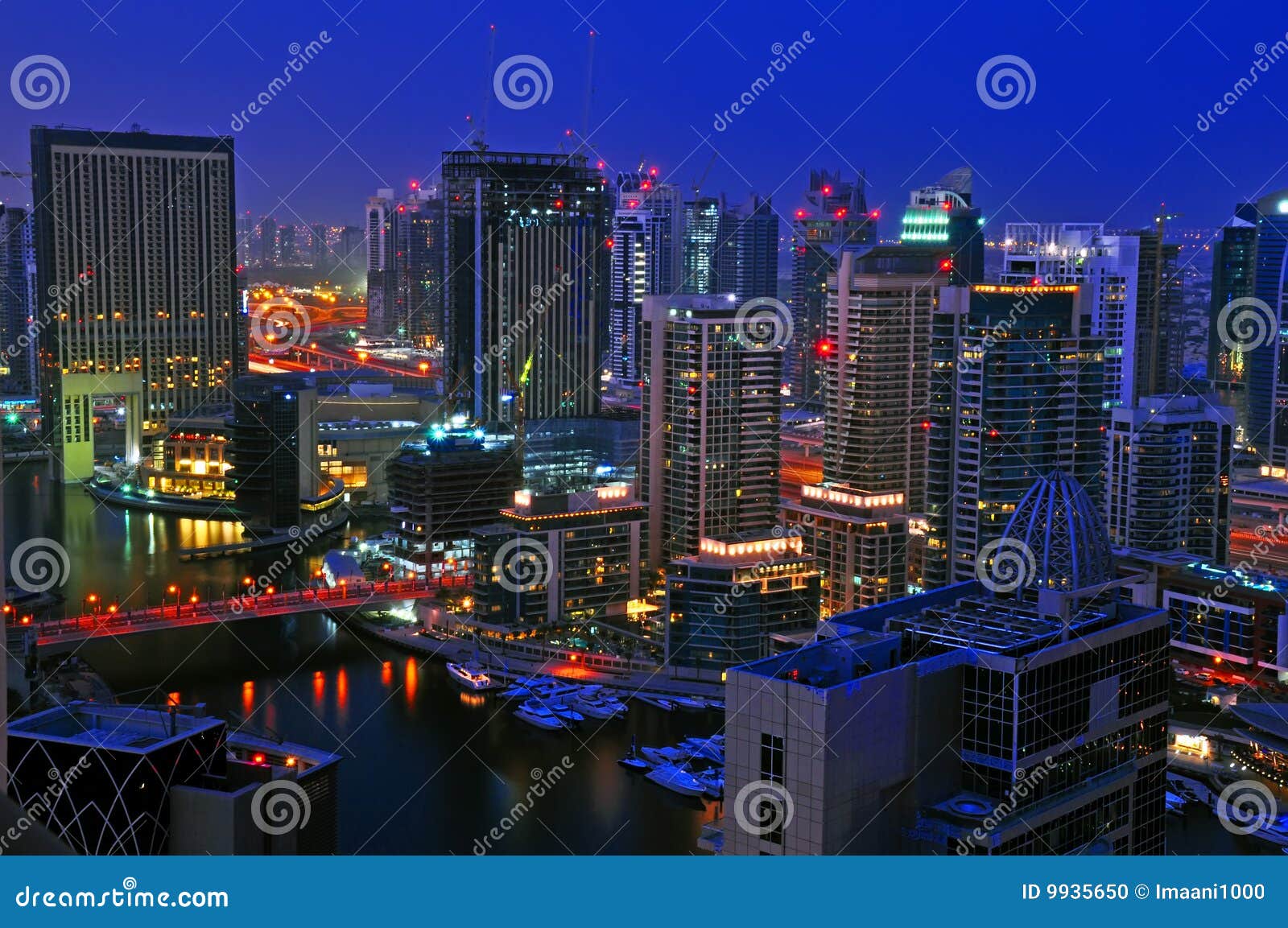 Dubai Night Scene stock photo. Image of arab, arabian - 9935650