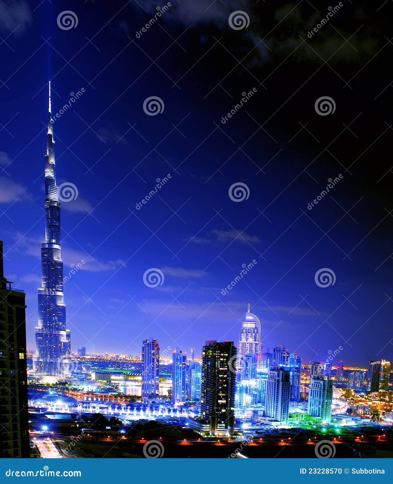 Dubai. Night View stock photo. Image of khalifa, cityscape - 23228570