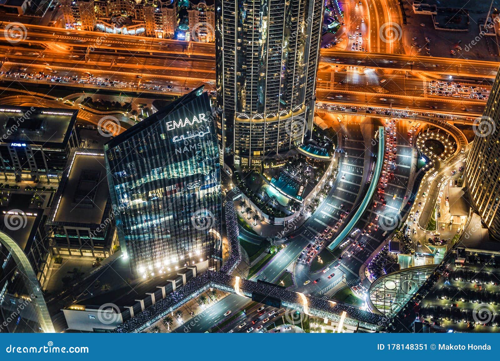 Dubai Night View Seen from the Observation Deck of Burj Khalifa ... Dubai Night View Seen from the Observation Deck of Burj Khalifa ...