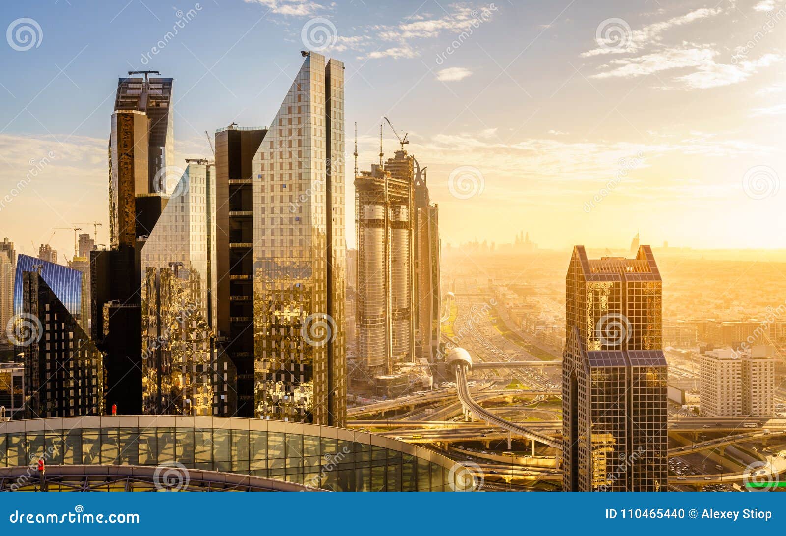 Dubai rush hour stock photo. Image of downtown, evening - 110465440