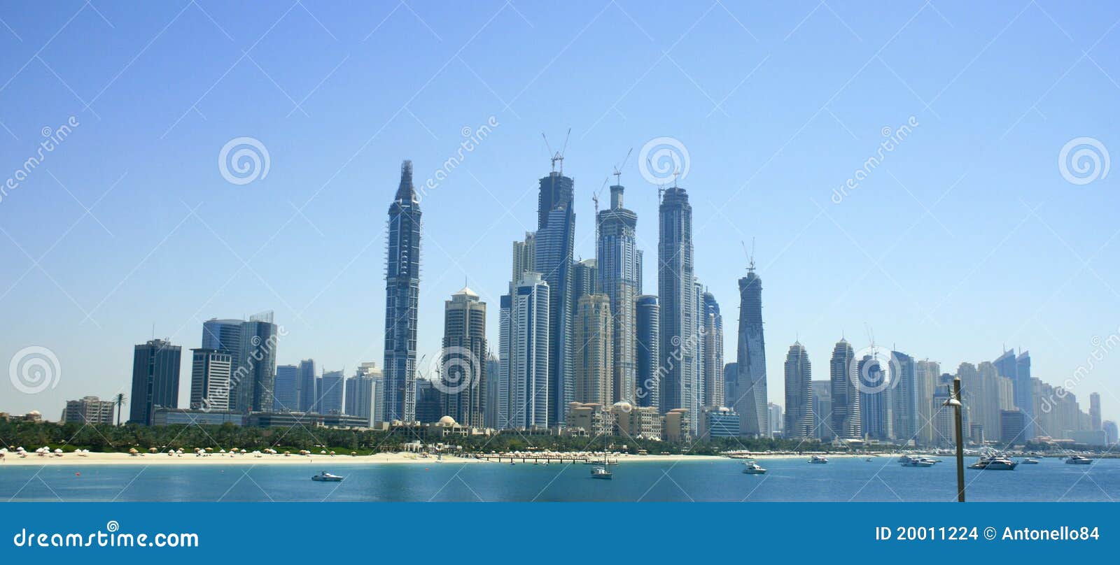 Dubai skyline stock photo. Image of famous, united, tower - 20011224