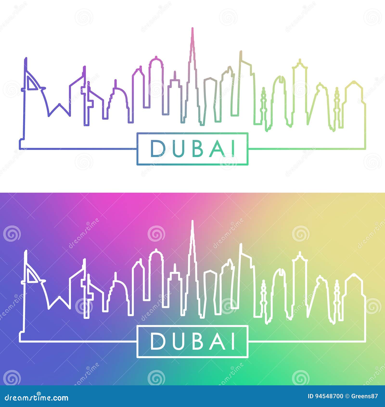 Dubai Colorful Vector Map | CartoonDealer.com #87676812