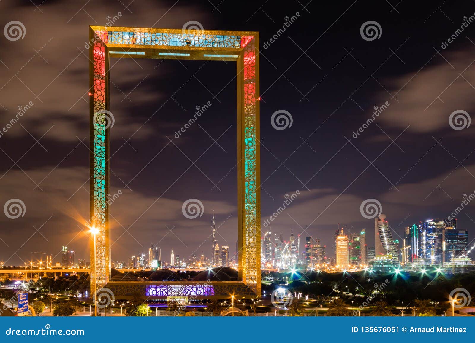 Dubai Skyline and the Frame Stock Image - Image of frame, busy: 135676051