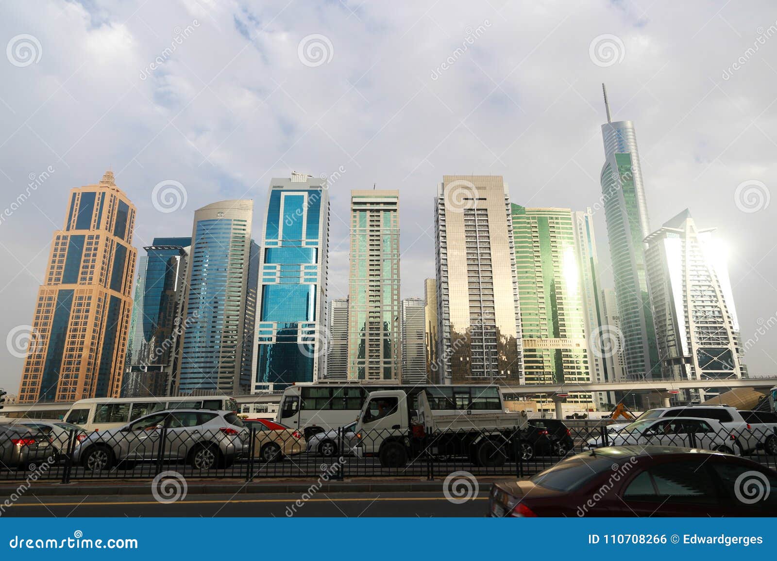 Dubai streets editorial photo. Image of area, busy, east - 110708266