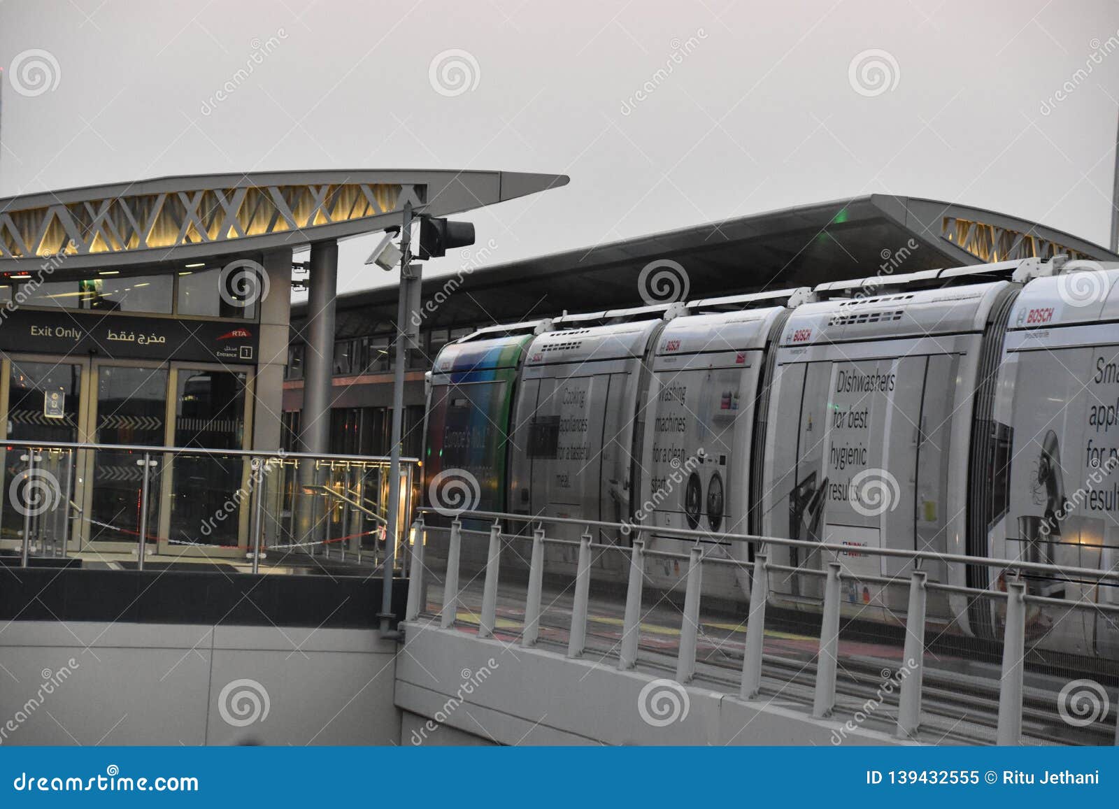 Dubai Tram at Dubai Marina Mall in the UAE Editorial Image - Image of ...