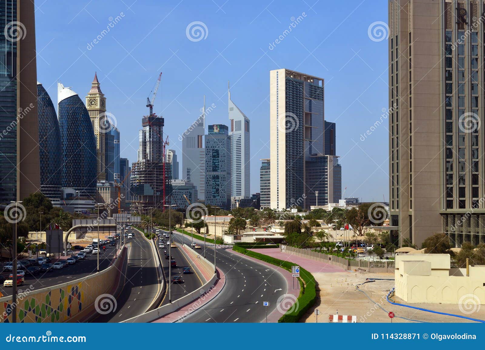 Dubai, UAE - April 8. 2018. the Development of Al Saada Street ...