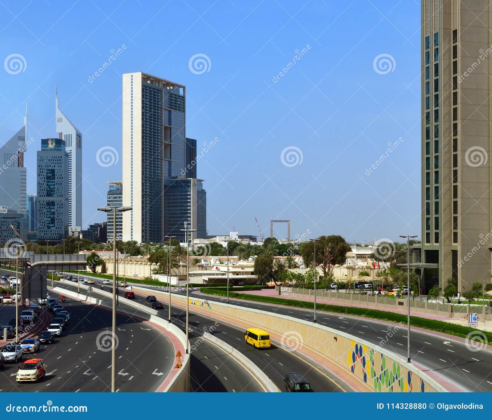 Dubai, UAE - April 8. 2018. the Development of Al Saada Street ...