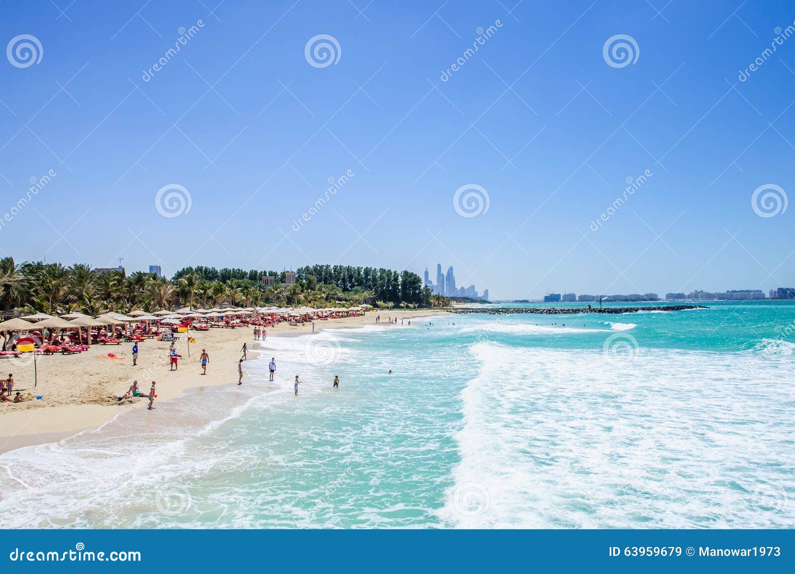 Dubai,UAE.Beach view. editorial stock image. Image of exotic - 63959679