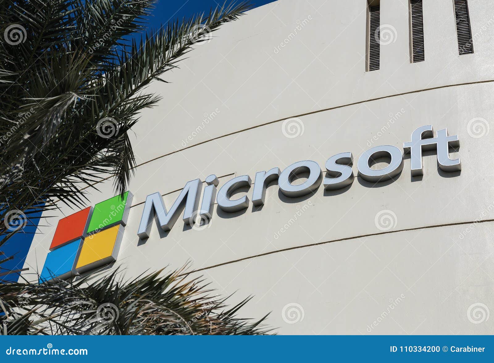 Sign of Microsoft on the Office Building in Dubai Editorial Image ...