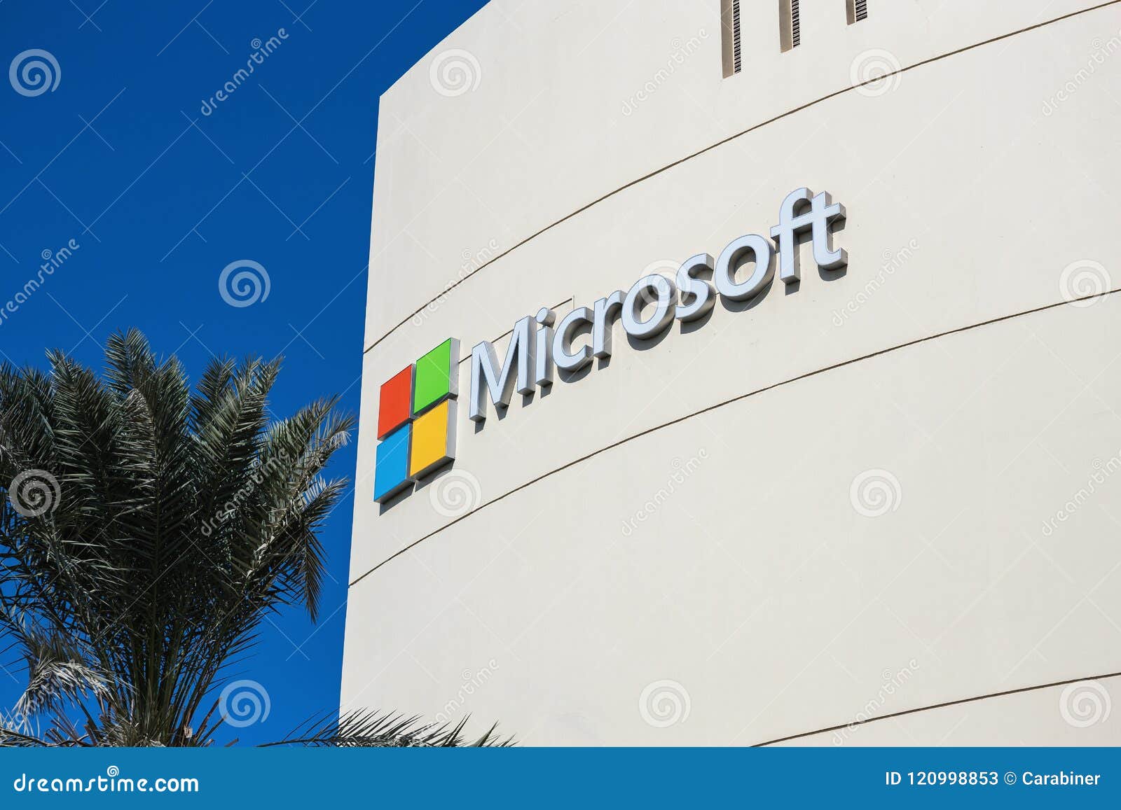 Sign of Microsoft on the Office Building in Dubai Editorial Stock Photo ...