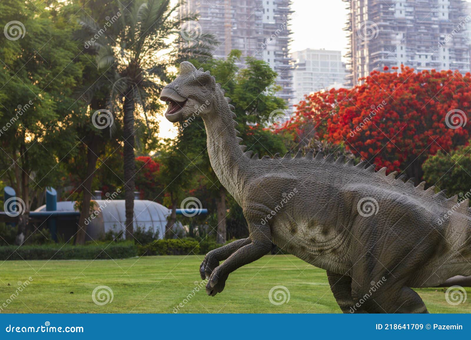Dubai,UAE - 05.11.2021 -Dinosaur Replica Exhibit at Dinosaur Park ...