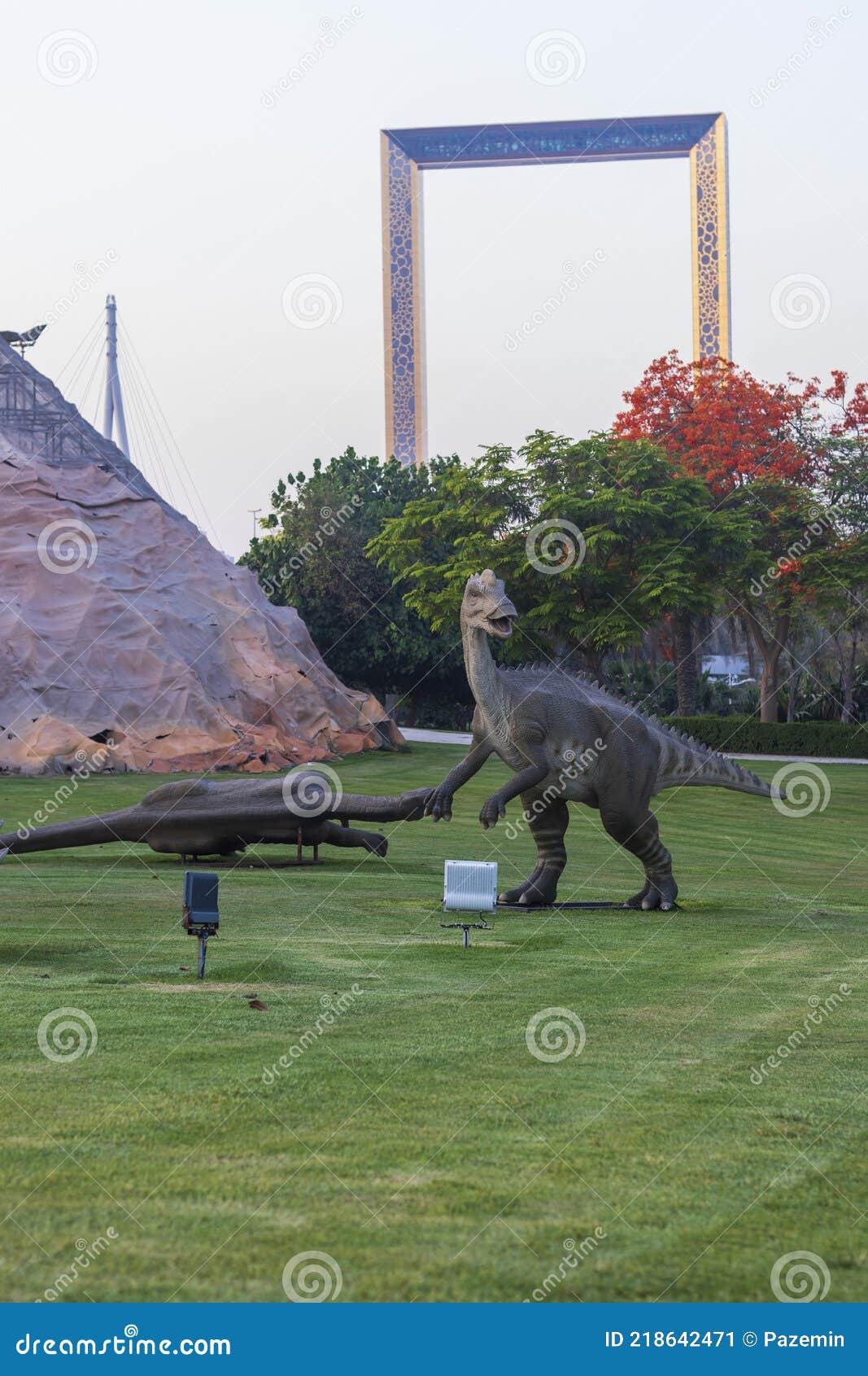 Dubai,UAE - 05.11.2021 -Dinosaur Replica Exhibit at Dinosaur Park ...