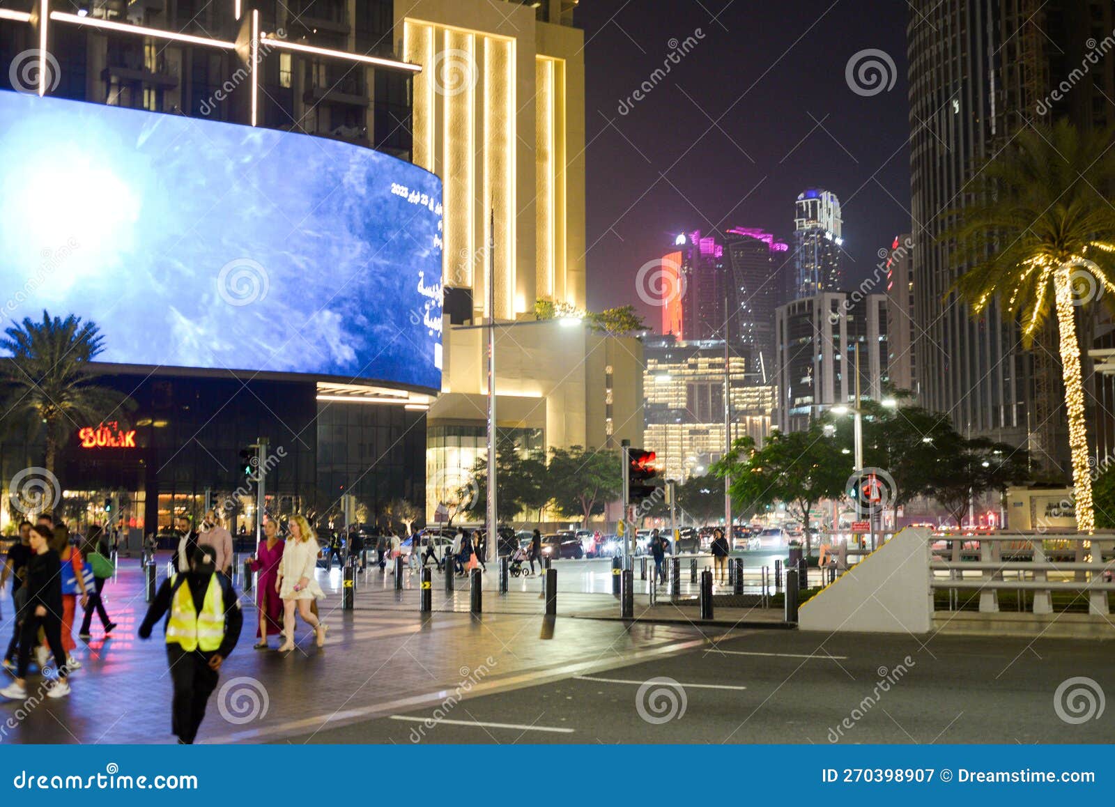 Dubai, UAE, February 10, 2023 Dubai Streets at Night. Editorial ...