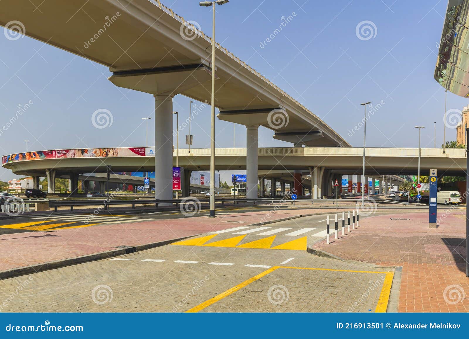 Road Bridges and Junctions in One of the Districts of Dubai Editorial ...