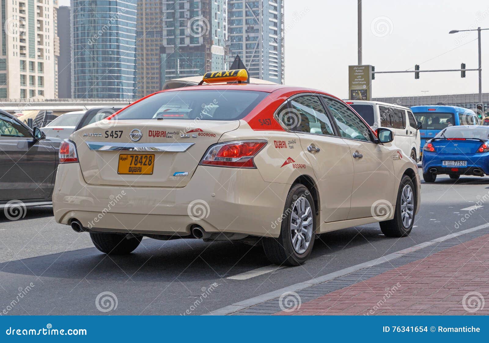 DUBAI, UAE - MAY 11, 2016: Taxi Editorial Stock Image - Image of road ...