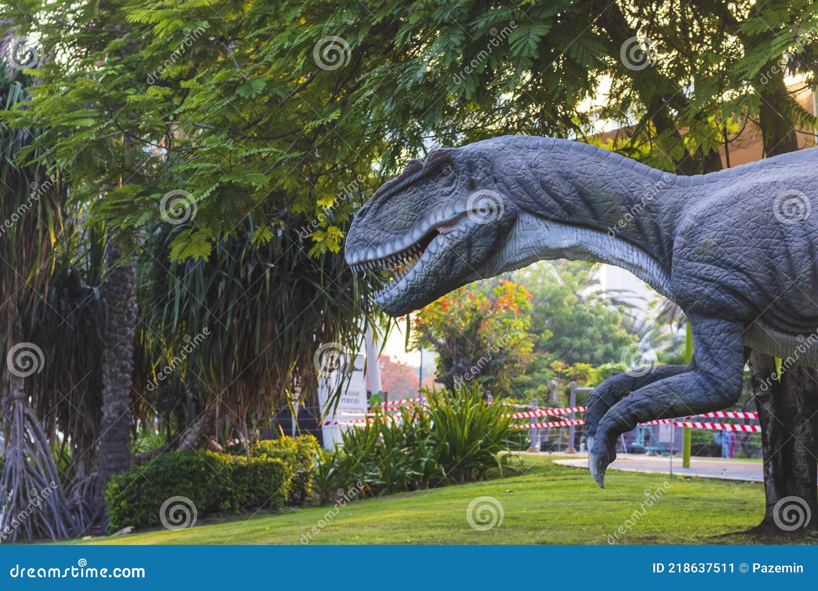 Dubai,UAE - 05.11.2021 - T Rex Replica Exhibit at Dinosaur Park ...