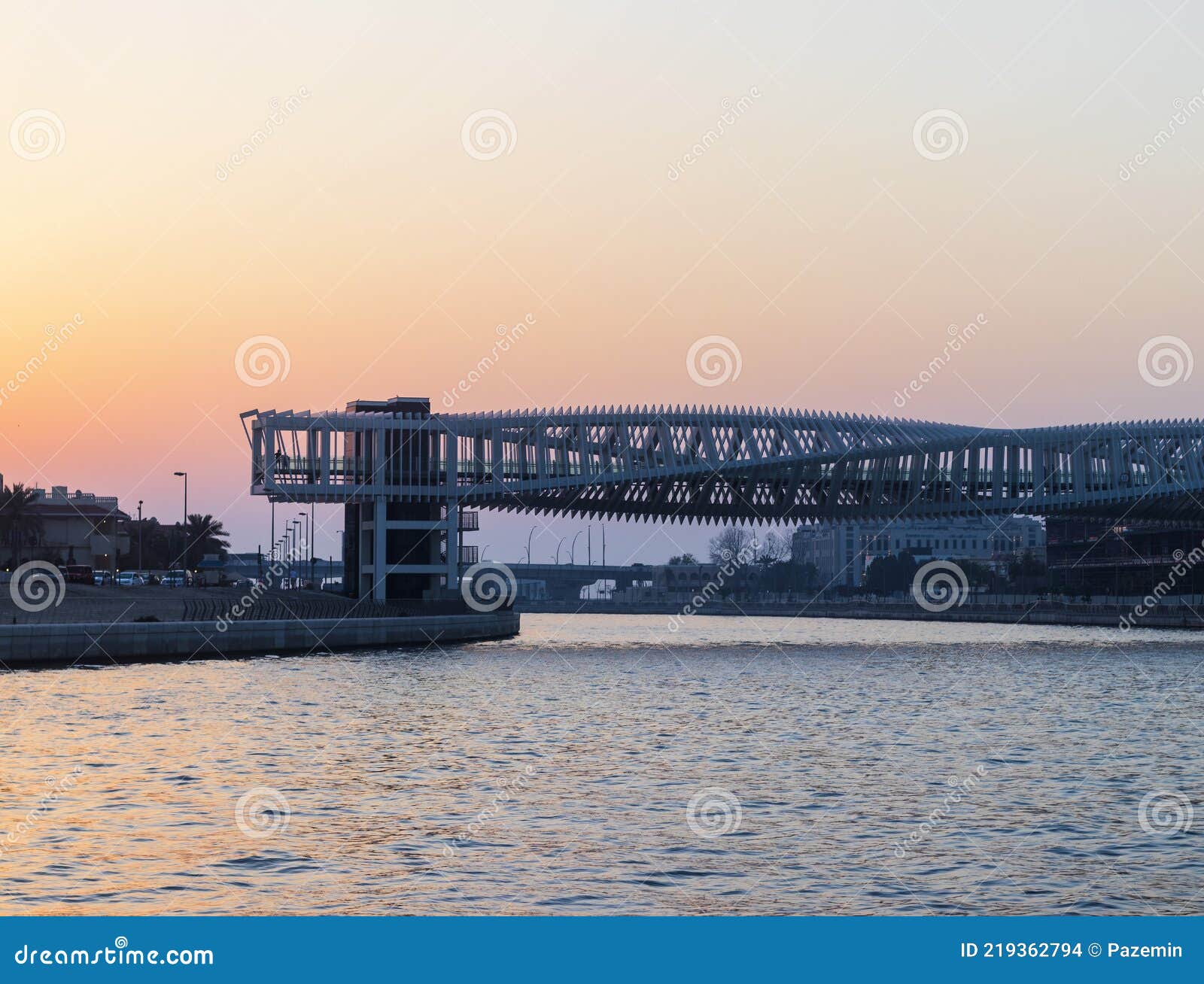 Dubai Uae 05212021 Twisted Bridge Structure Over a Water Canal ...