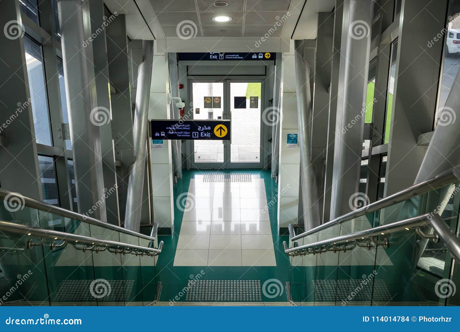 Dubai, United Arab Emirates, 22 January 2018 Exit from the Metro ...