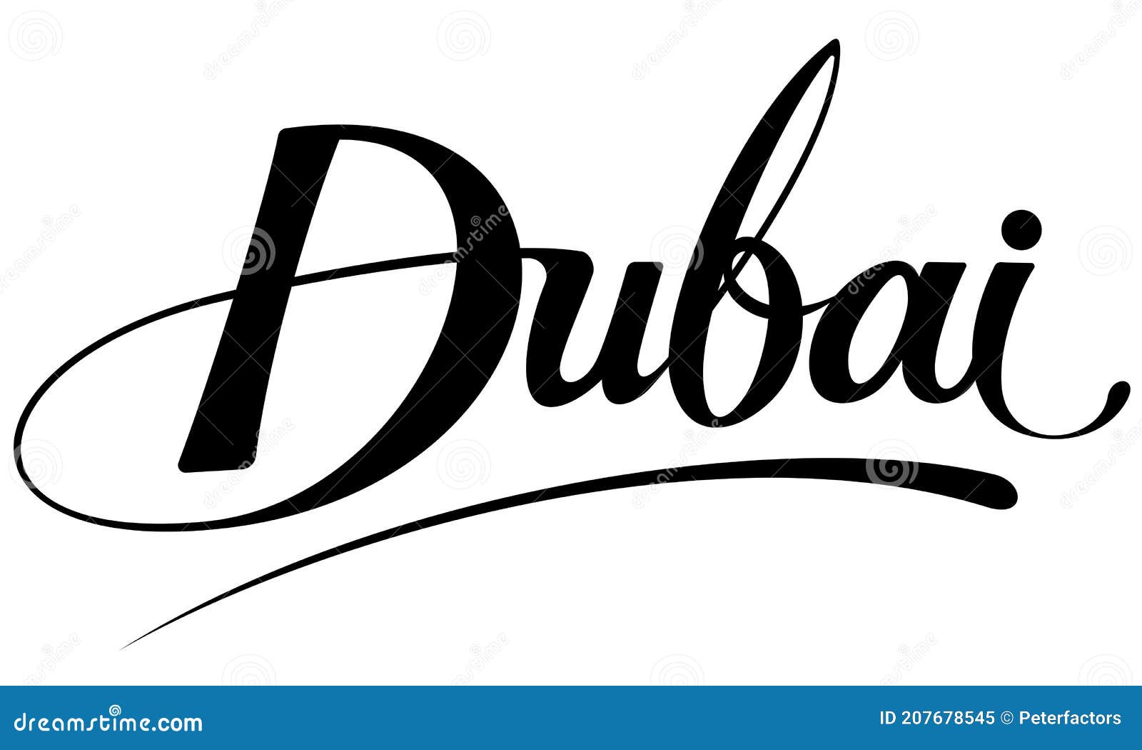 Dubai - Custom Calligraphy Text Stock Vector - Illustration of shape ...
