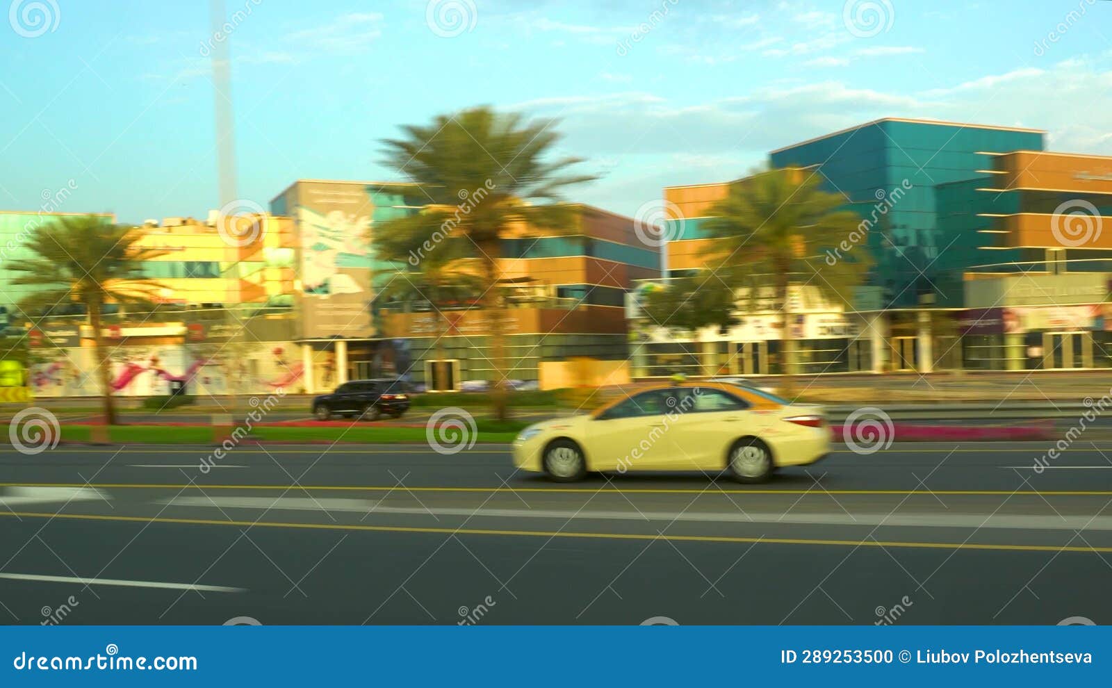Dubai, View of the City Streets from the Car Window Stock Footage ...