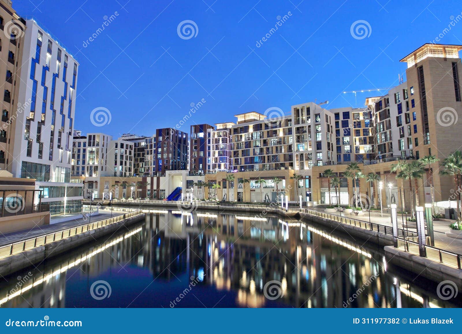 Dubai Wharf waterfront editorial photography. Image of modern - 311977382
