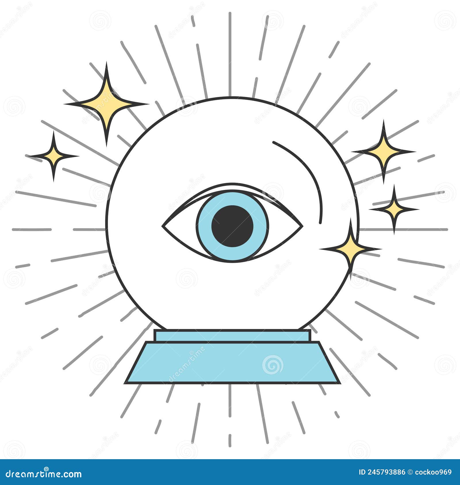 A Dubious and Simple Crystal and Eyes Stock Illustration - Illustration ...