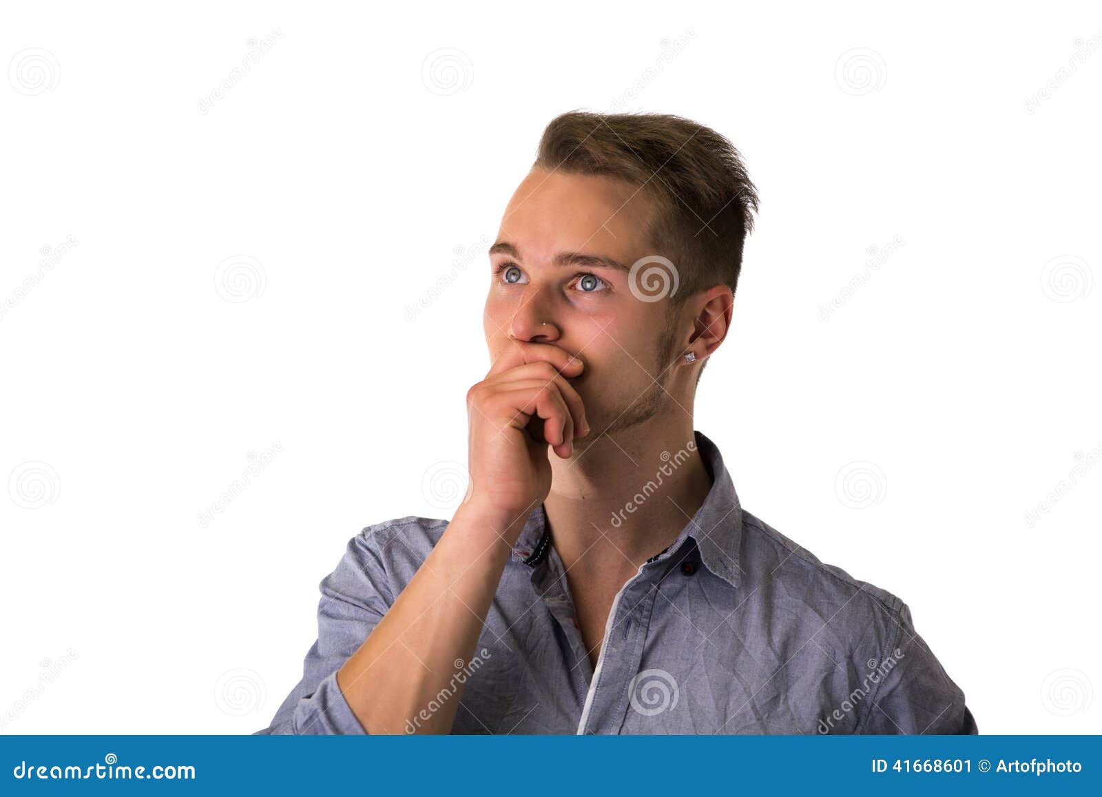 Dubious, Unsure Handsome Blond Young Man Stock Image - Image of cool ...