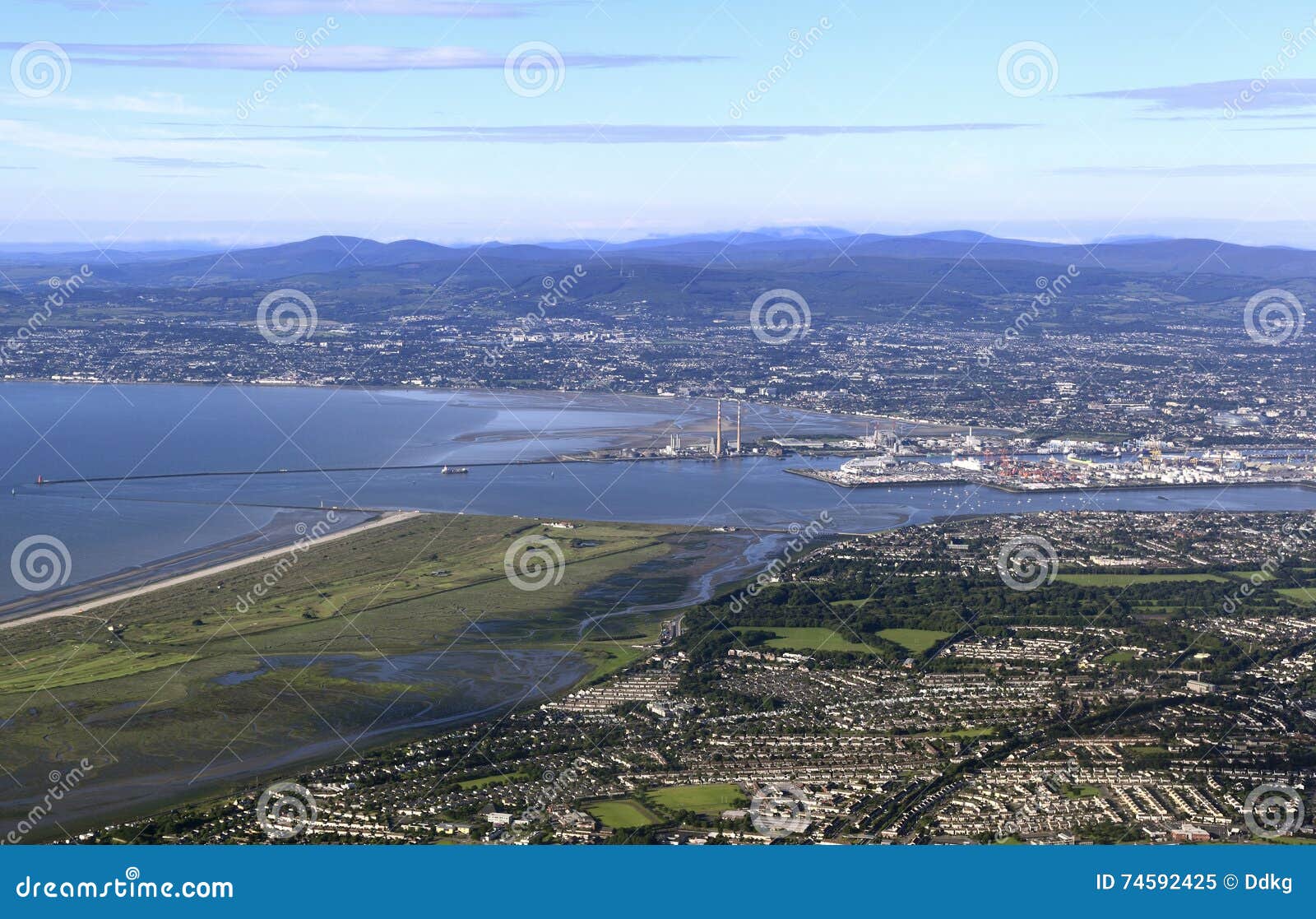 Dublin Bay, Ireland stock image. Image of mountains, landscape - 74592425