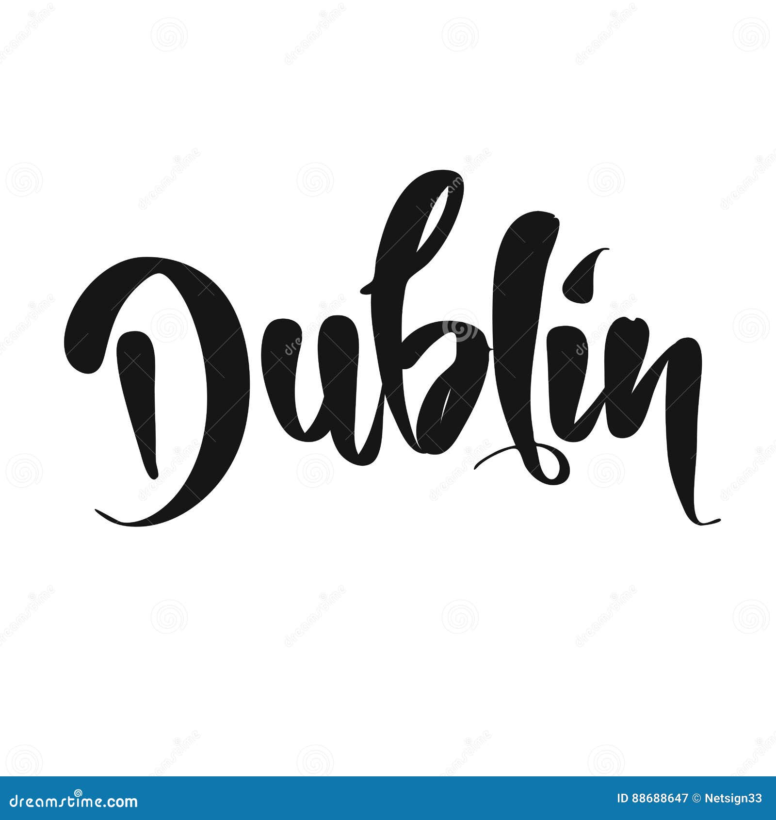 Dublin Calligraphic Lettering Stock Vector - Illustration of dots ...