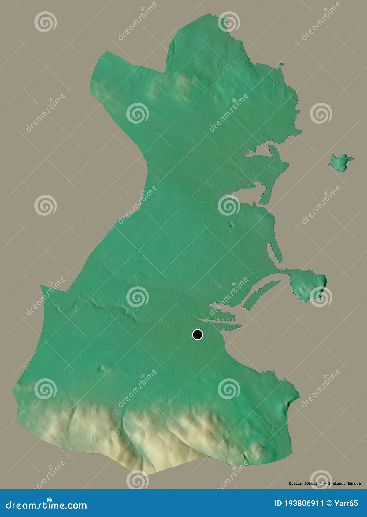 Dublin, County of Ireland, on Solid. Relief Stock Illustration ...